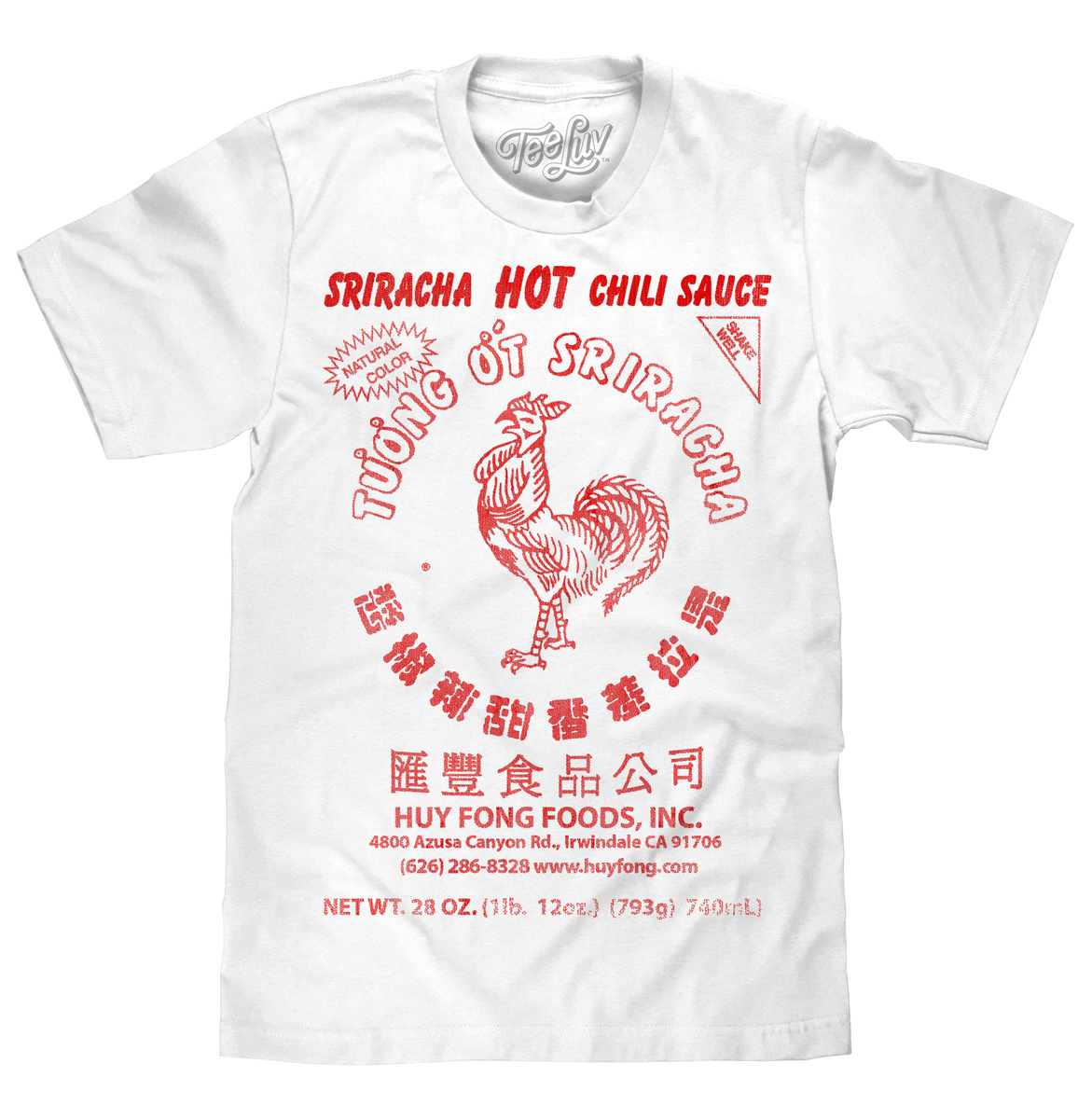 Sriracha Label T-Shirt - White – Tee Luv