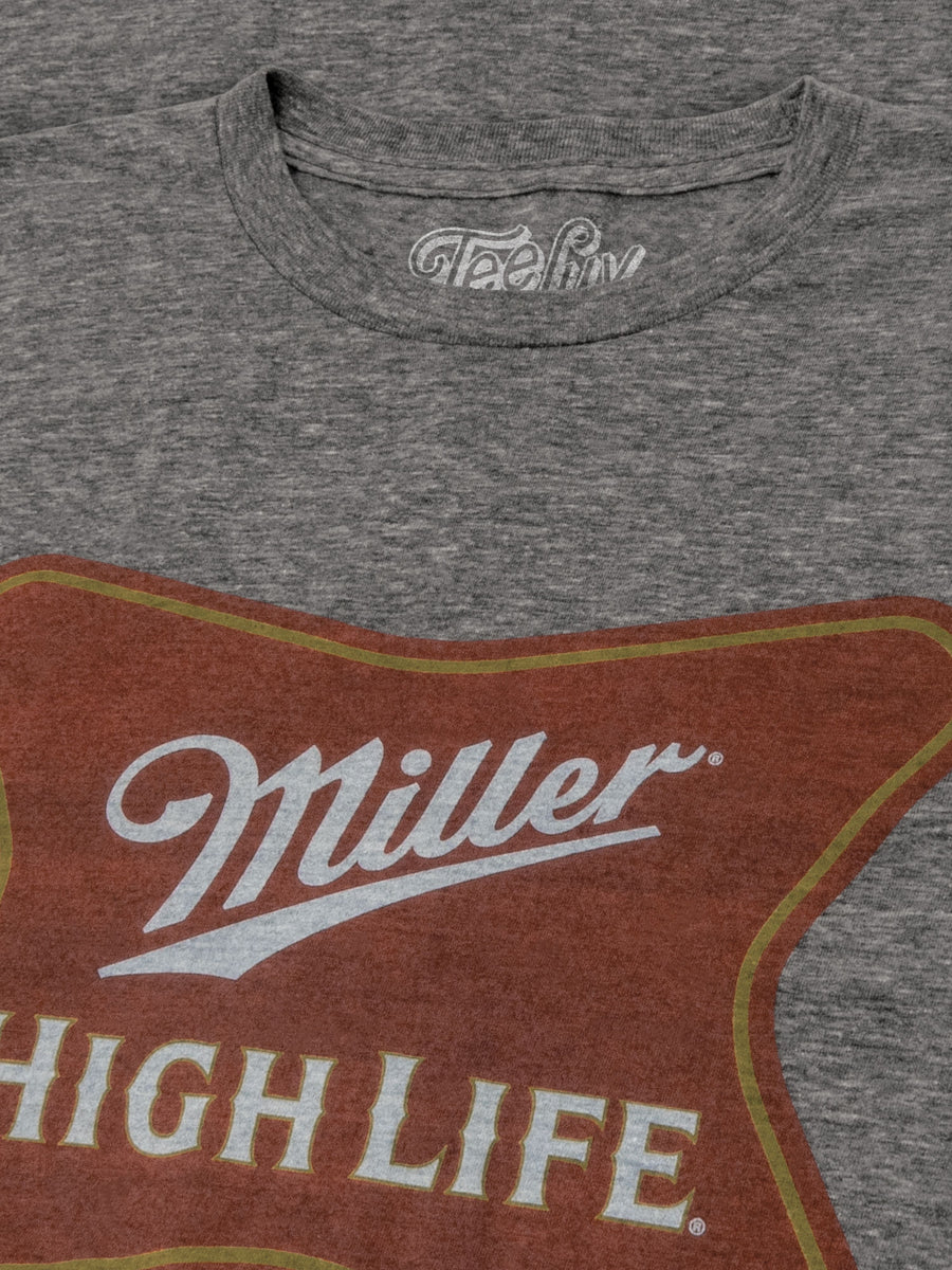 Miller High Life Gold Border Logo T-Shirt - Gray – Tee Luv