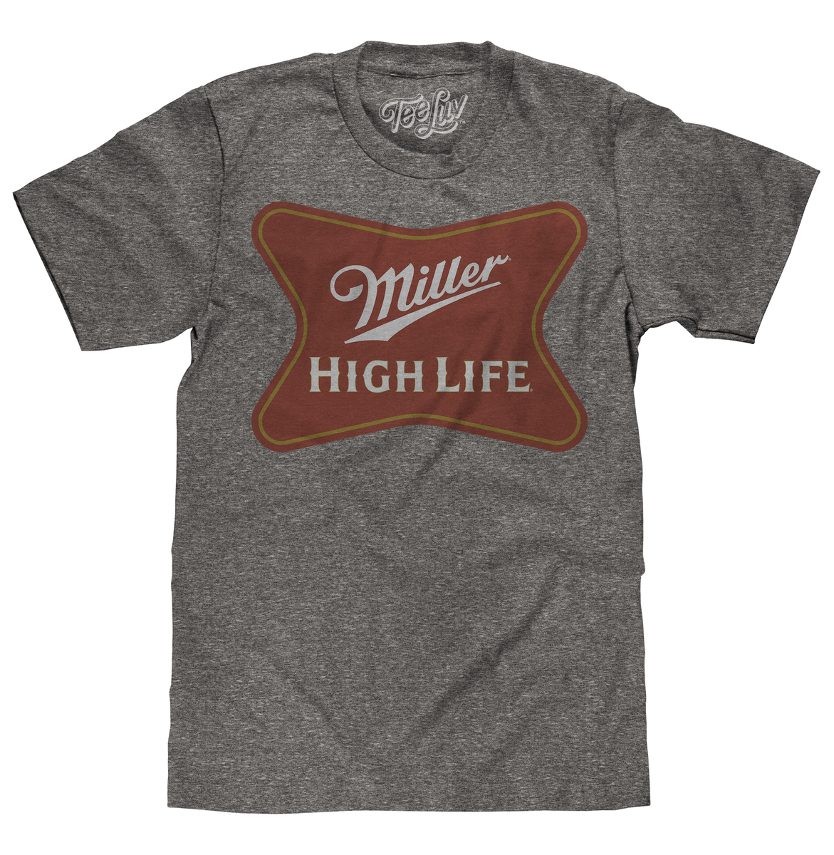 Miller High Life Gold Border Logo T-Shirt - Gray – Tee Luv