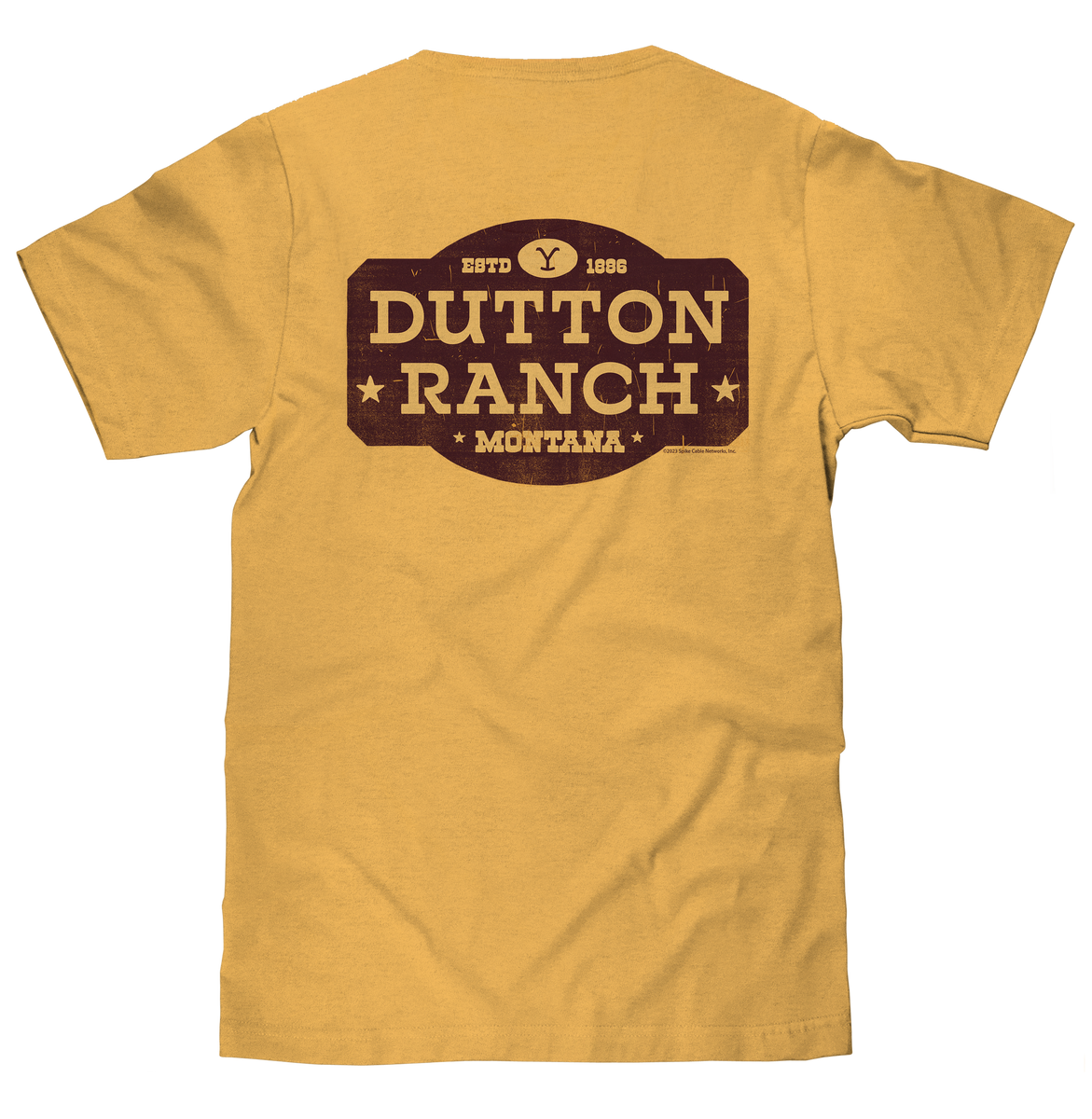 Yellowstone Dutton Ranch Front and Back Printed T-Shirt - Mustard Yell ...