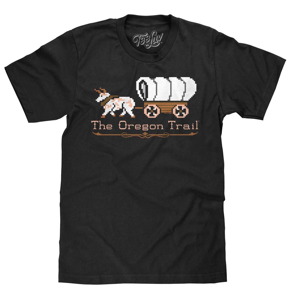 The Oregon Trail Shirt Video Game Logo T-Shirt - Black – Tee Luv